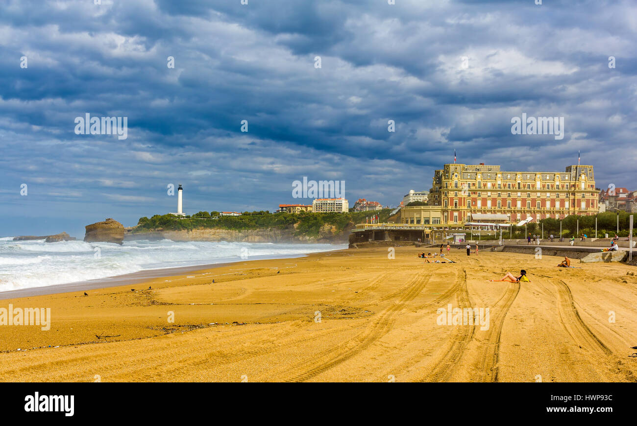 Grande Plage, a beach in Biarritz, France Stock Photo - Alamy