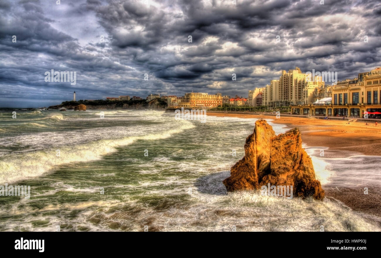 Grande Plage, a beach in Biarritz, France Stock Photo - Alamy