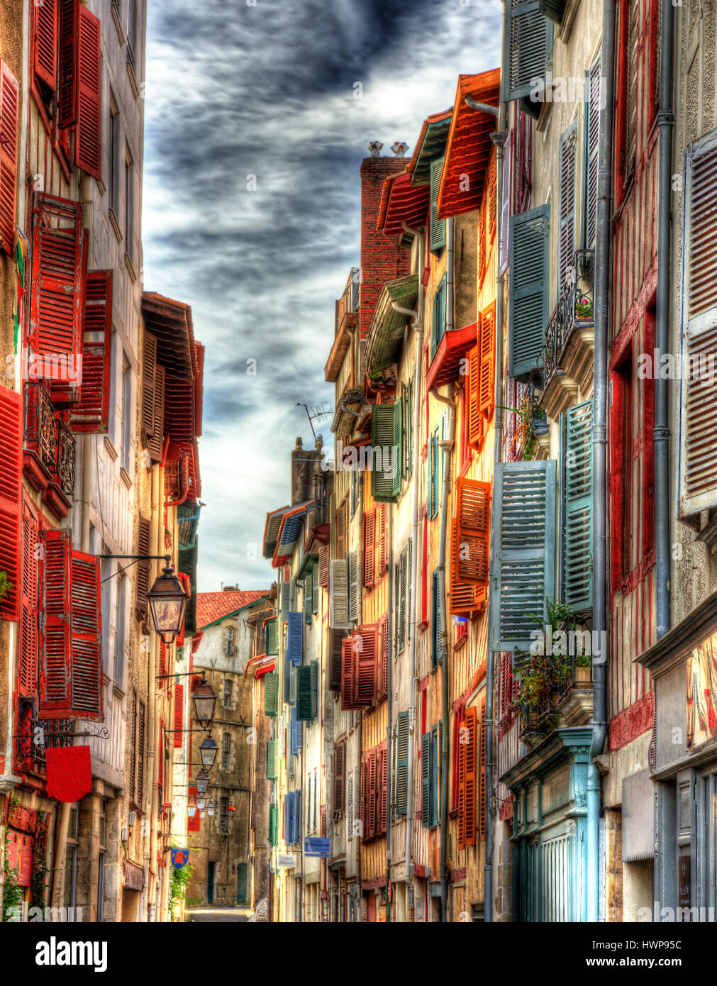 Old buildings in Bayonne town - France, Aquitaine Stock Photo - Alamy