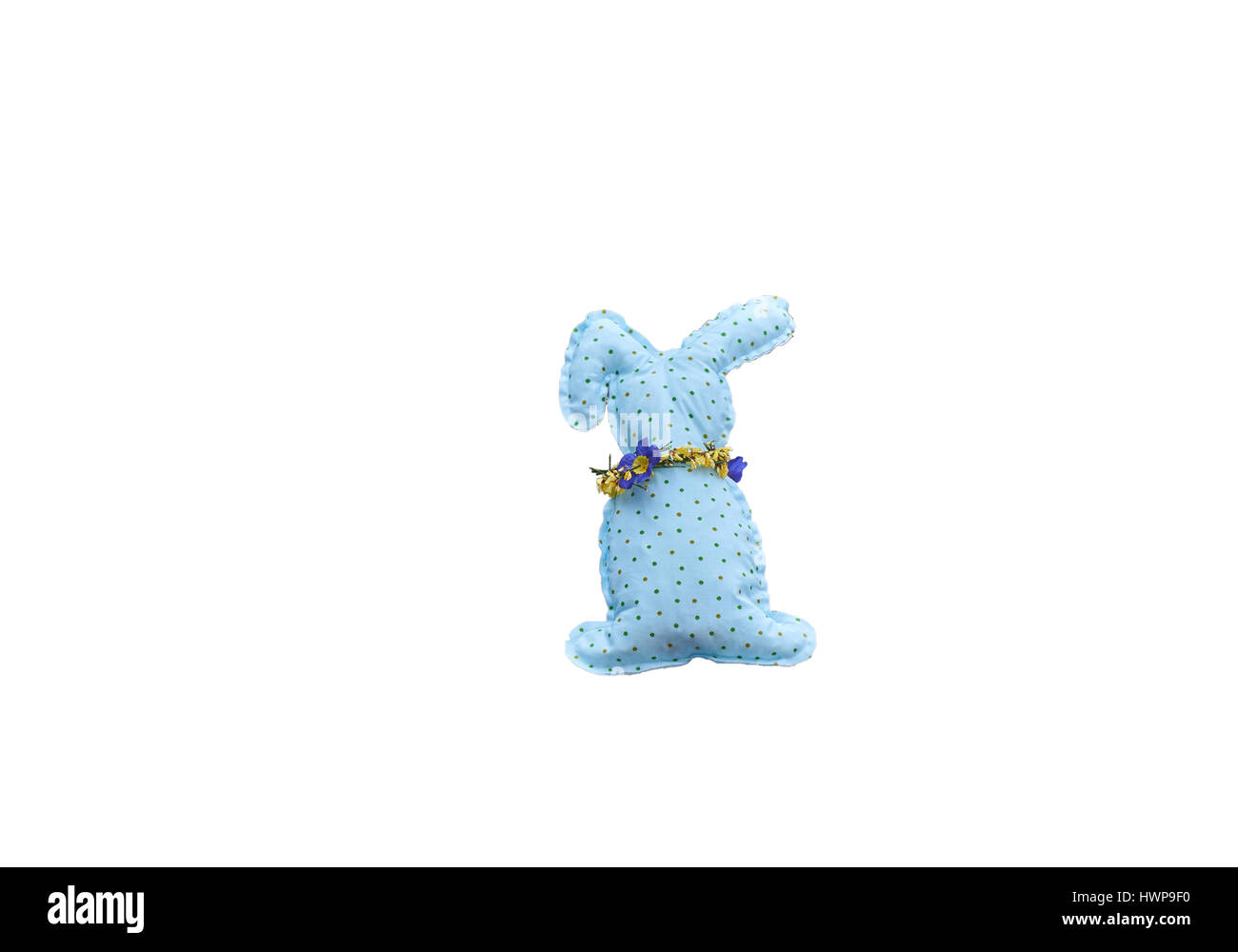 handmade blue easter bunny isolated on white background Stock Photo - Alamy