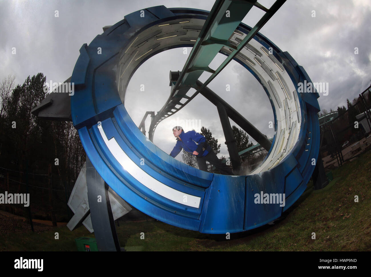 EDITORIAL USE ONLY Maintenance engineer Alex Downing operates in the ...