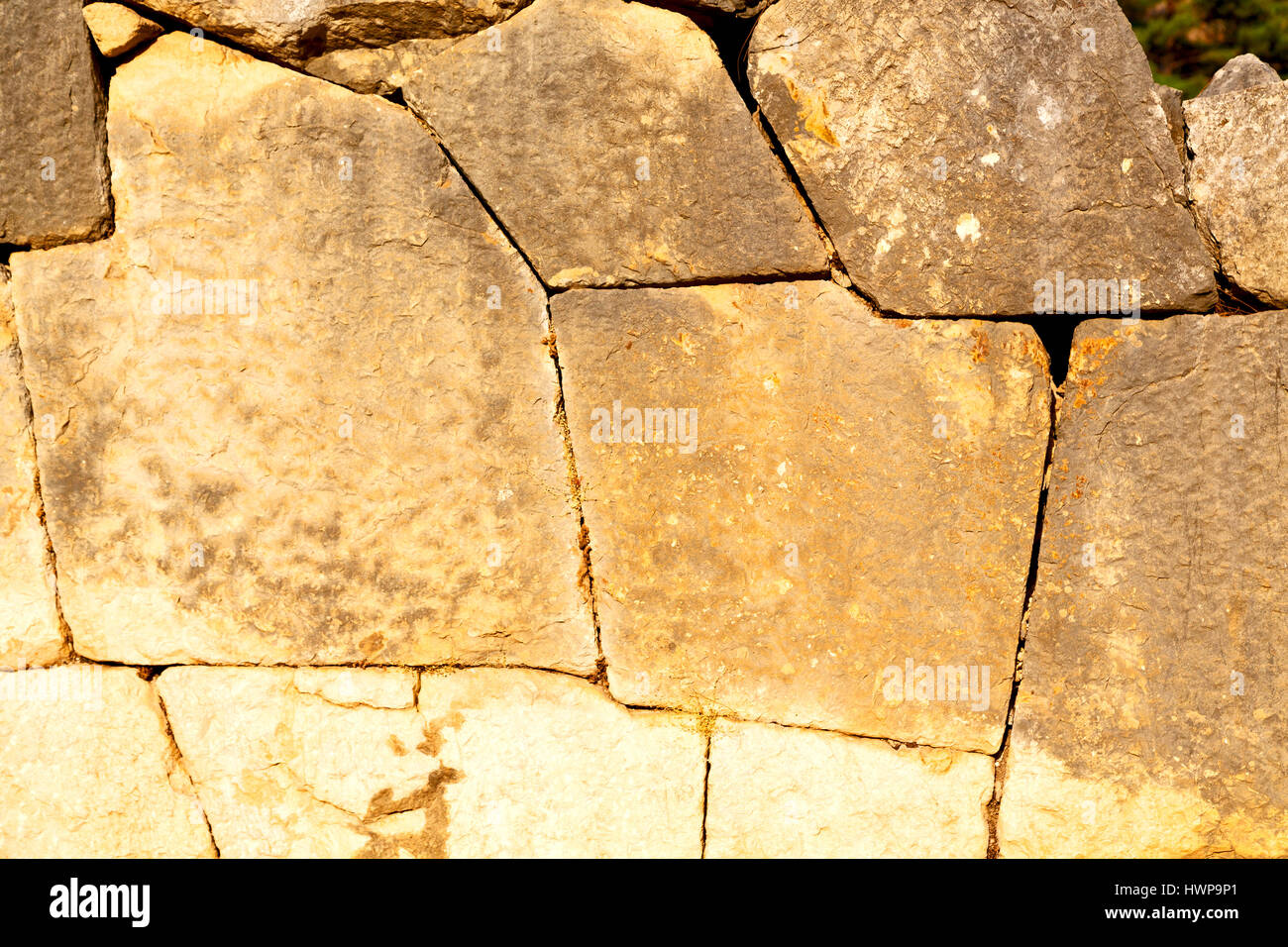 step brick in greece old wall and texture material the background Stock ...