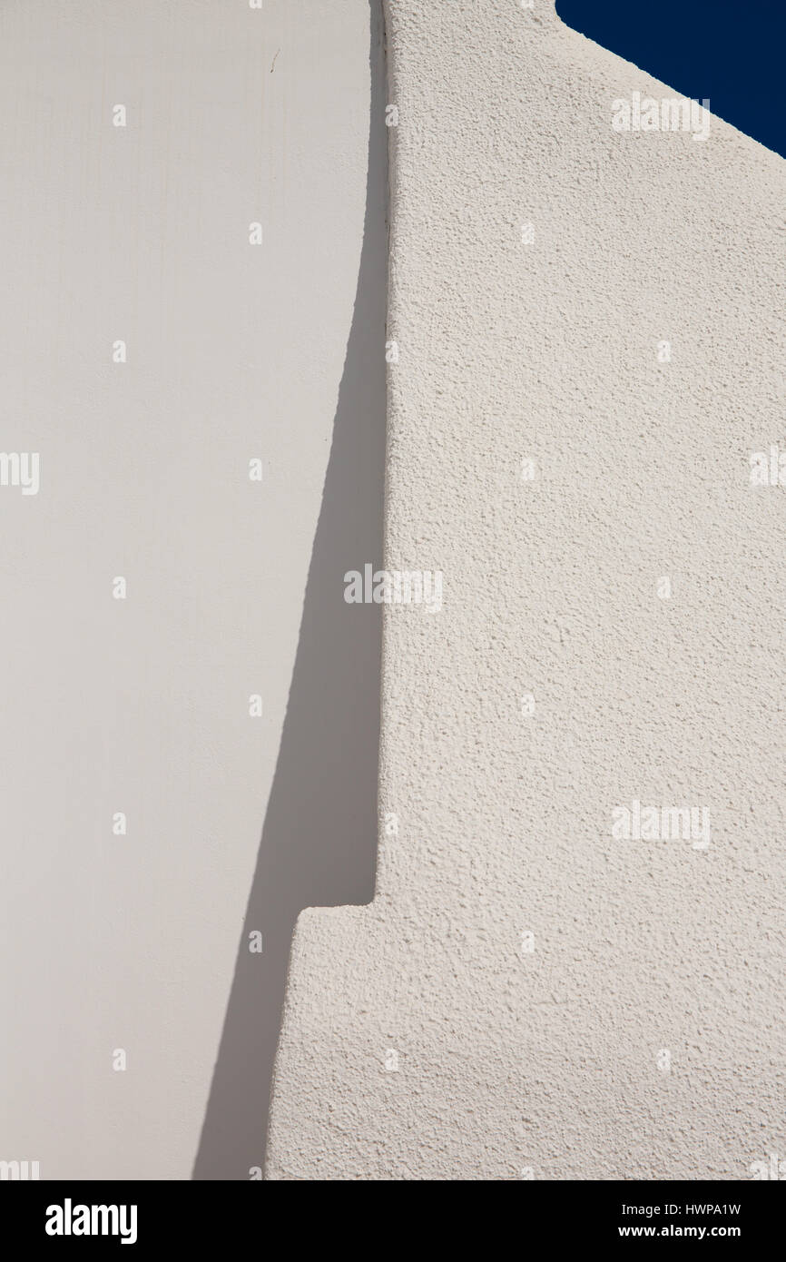Rough and smooth white wall textures on a mediterranean Greek villa in ...
