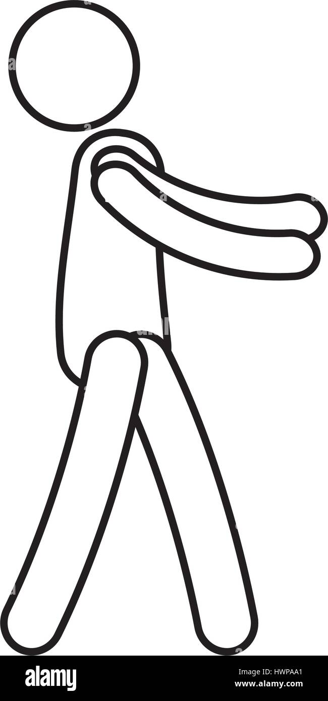 silhouette human lifting pose vector illustration design Stock Vector ...