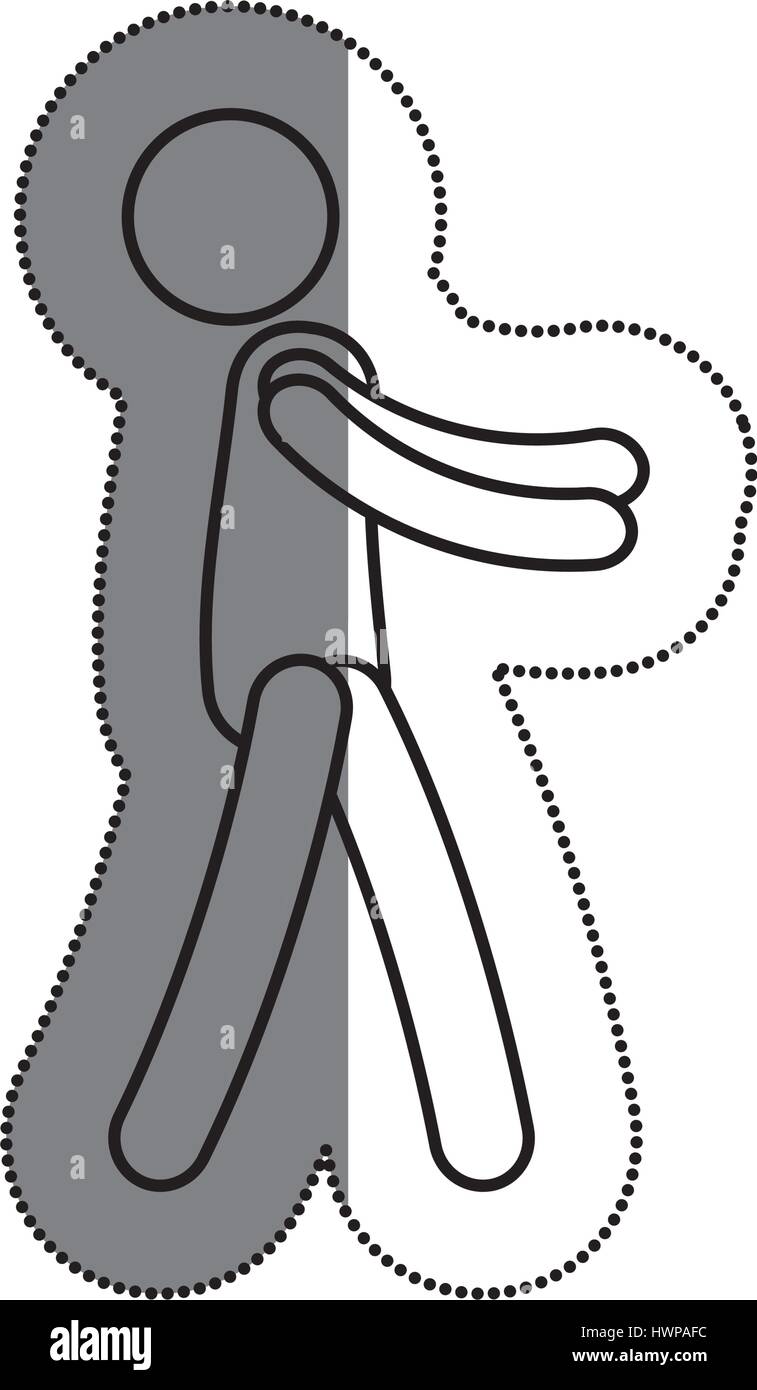 silhouette human lifting pose vector illustration design Stock Vector ...