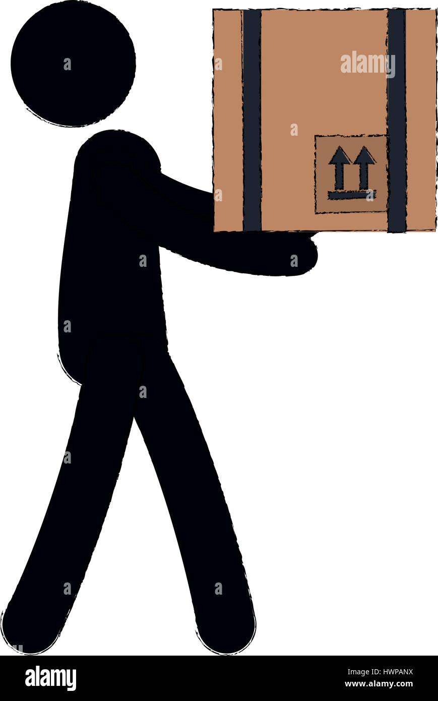 silhouette human lifting pose vector illustration design Stock Vector ...