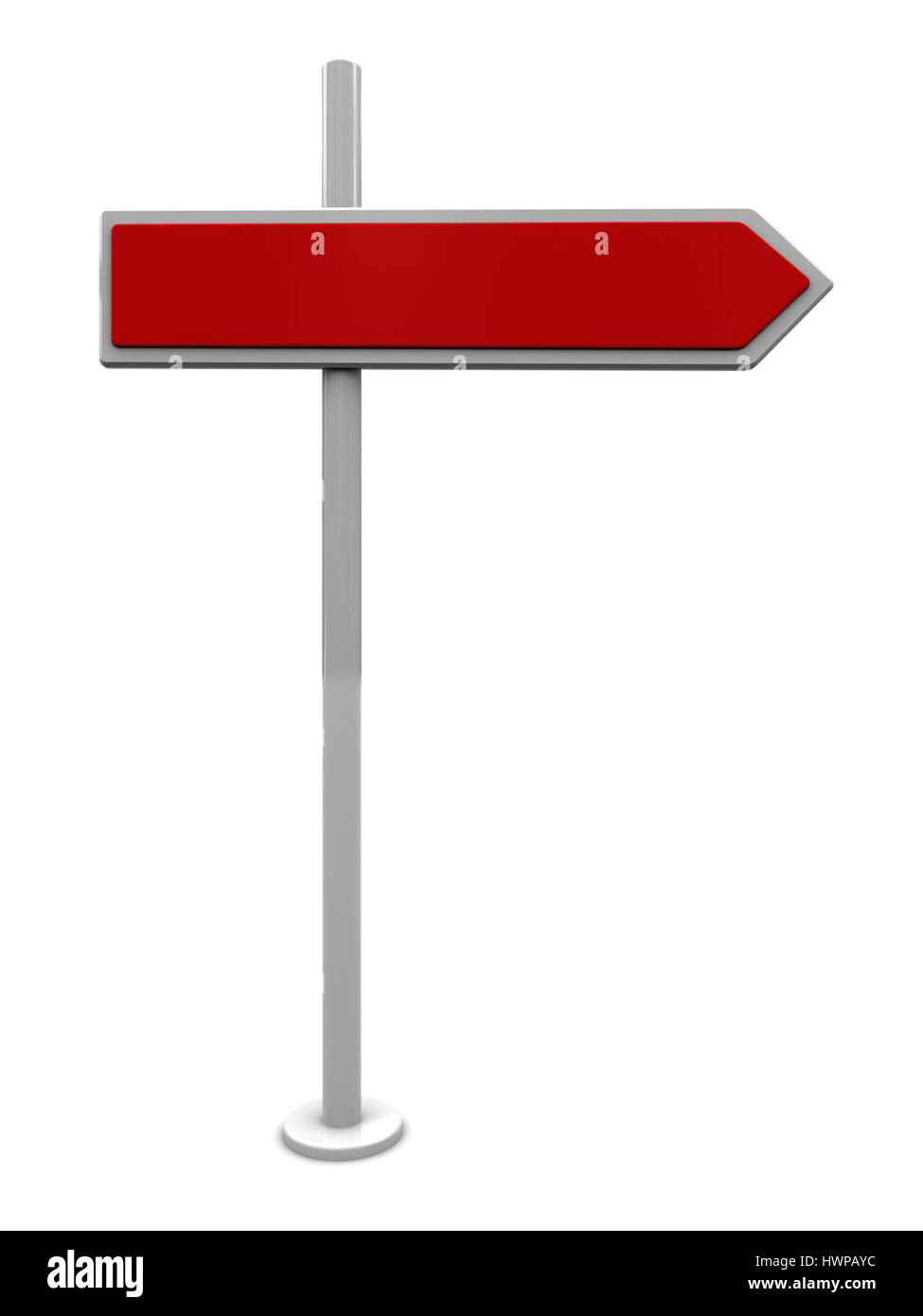 3d illustration of blank direction sign, over white background Stock ...