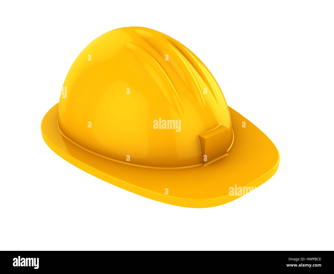 3d illustration of yellow hardhat isolated over white background Stock ...