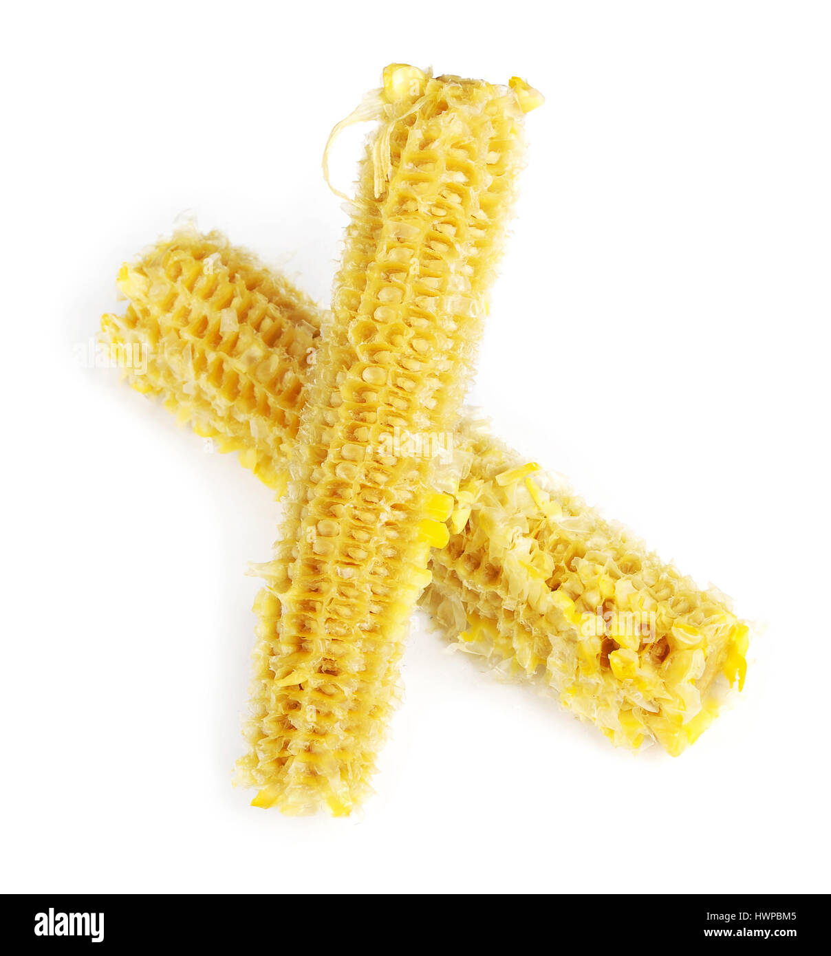 Fully eaten corn on the cob isolated on white Stock Photo - Alamy