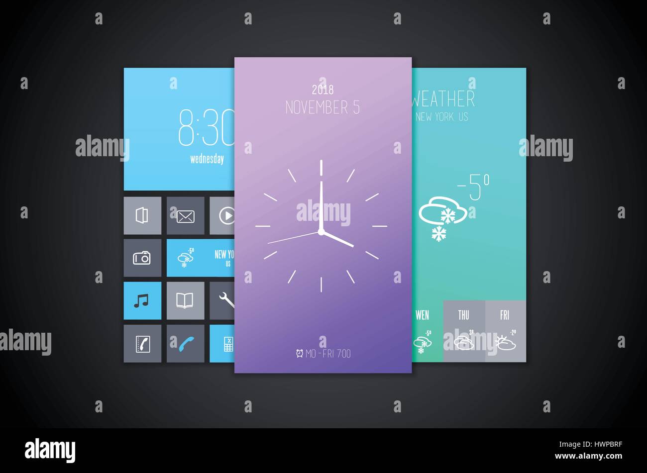 Mobile interface background designs set Stock Vector Image & Art - Alamy