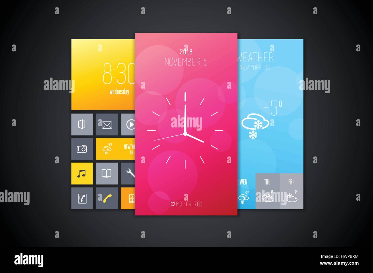 Mobile interface background designs set Stock Vector Image & Art - Alamy