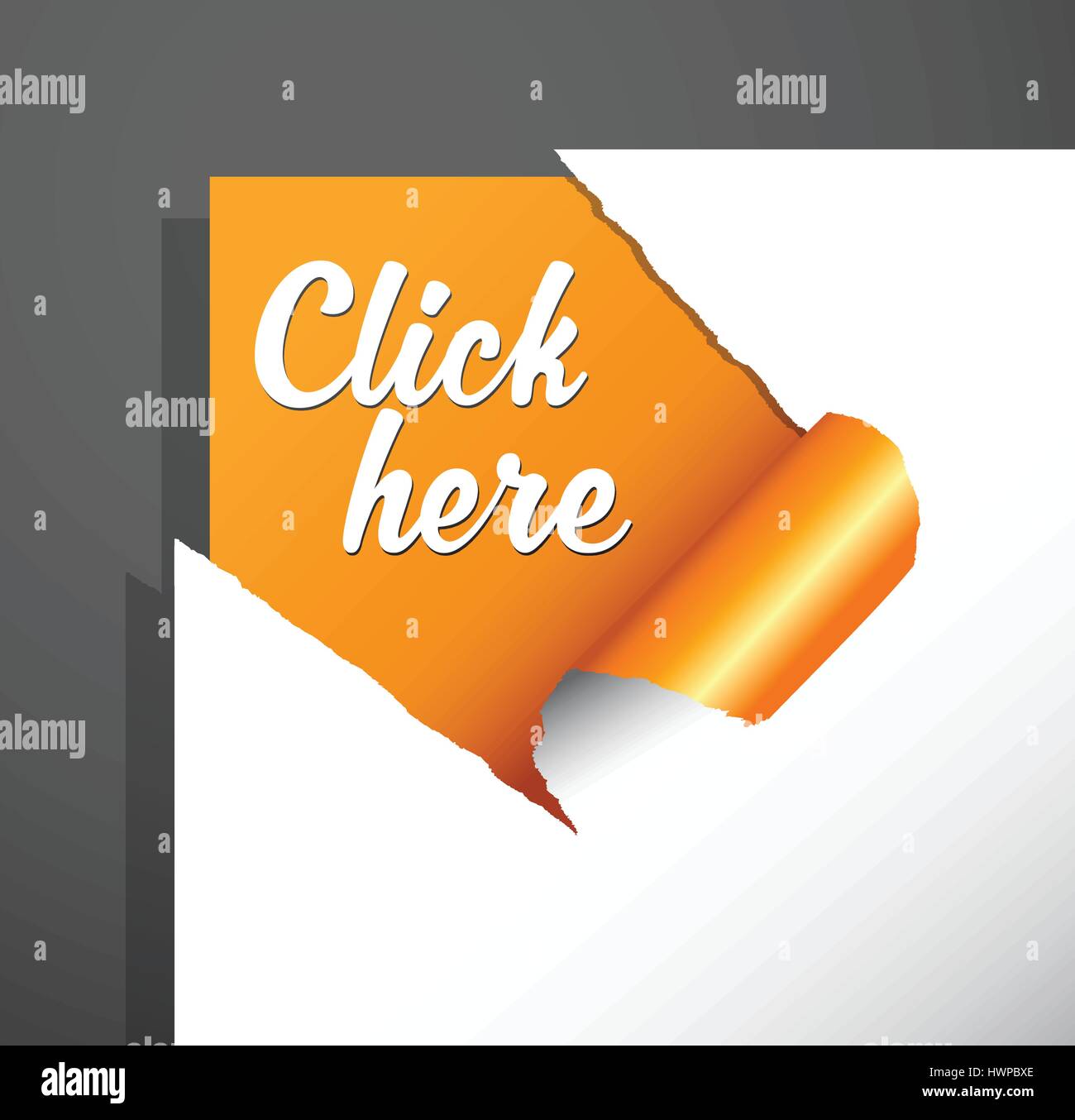 'Click here' text uncovered from torn paper corner Stock Vector Image ...