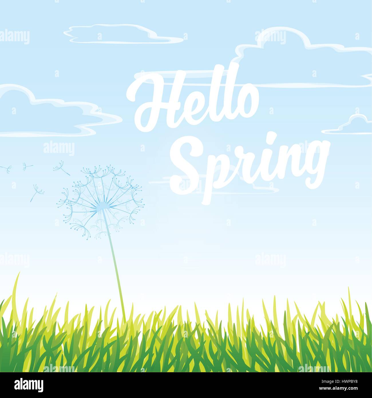 Landscape cloudy spring day Stock Vector Images - Alamy