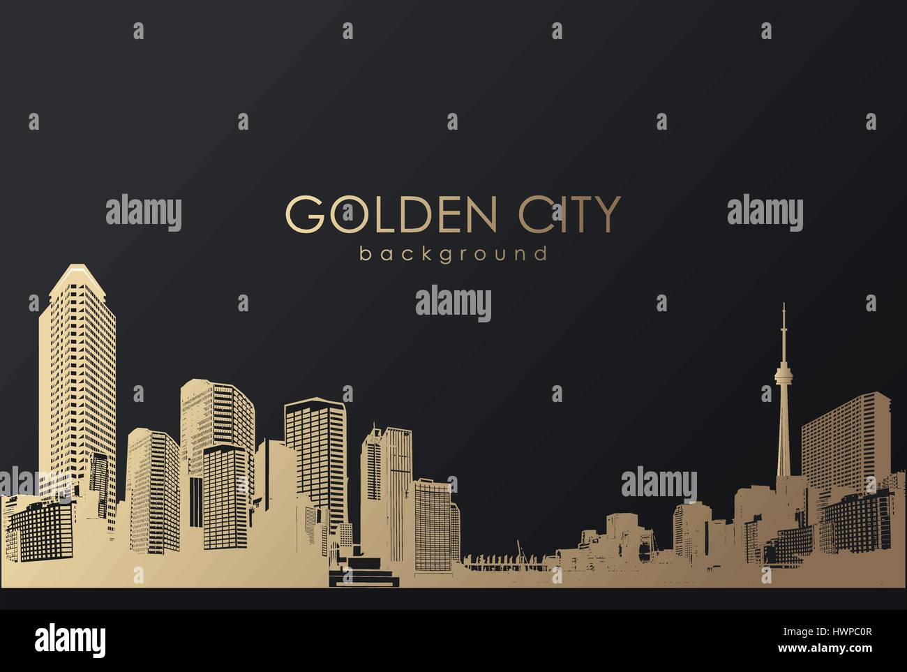 Golden cityscape with skyscrapers Stock Vector Image & Art - Alamy