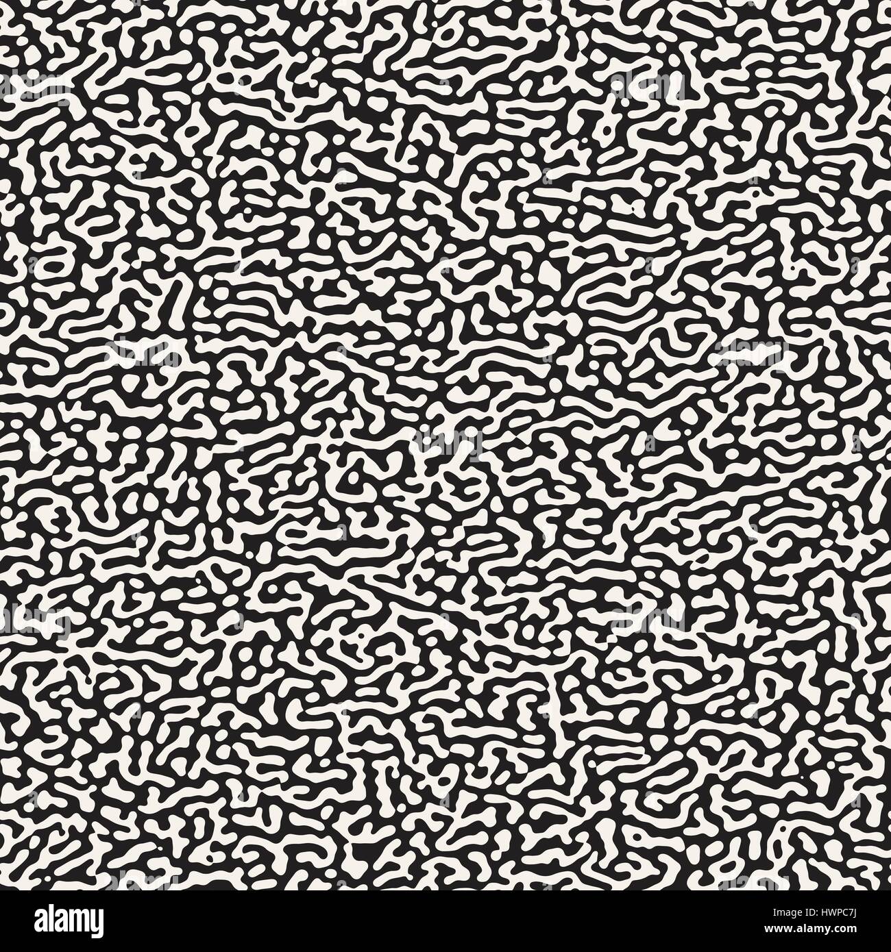 Vector Seamless Grunge Pattern. Black and White Organic Shapes. Messy ...