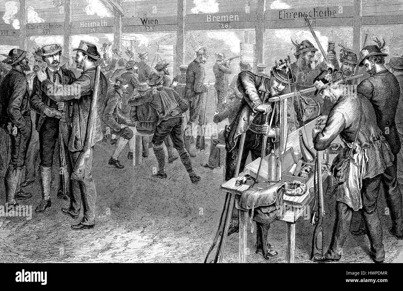 The German marksmen's Festival in Stuttgart, Germanv, shooting in the ...