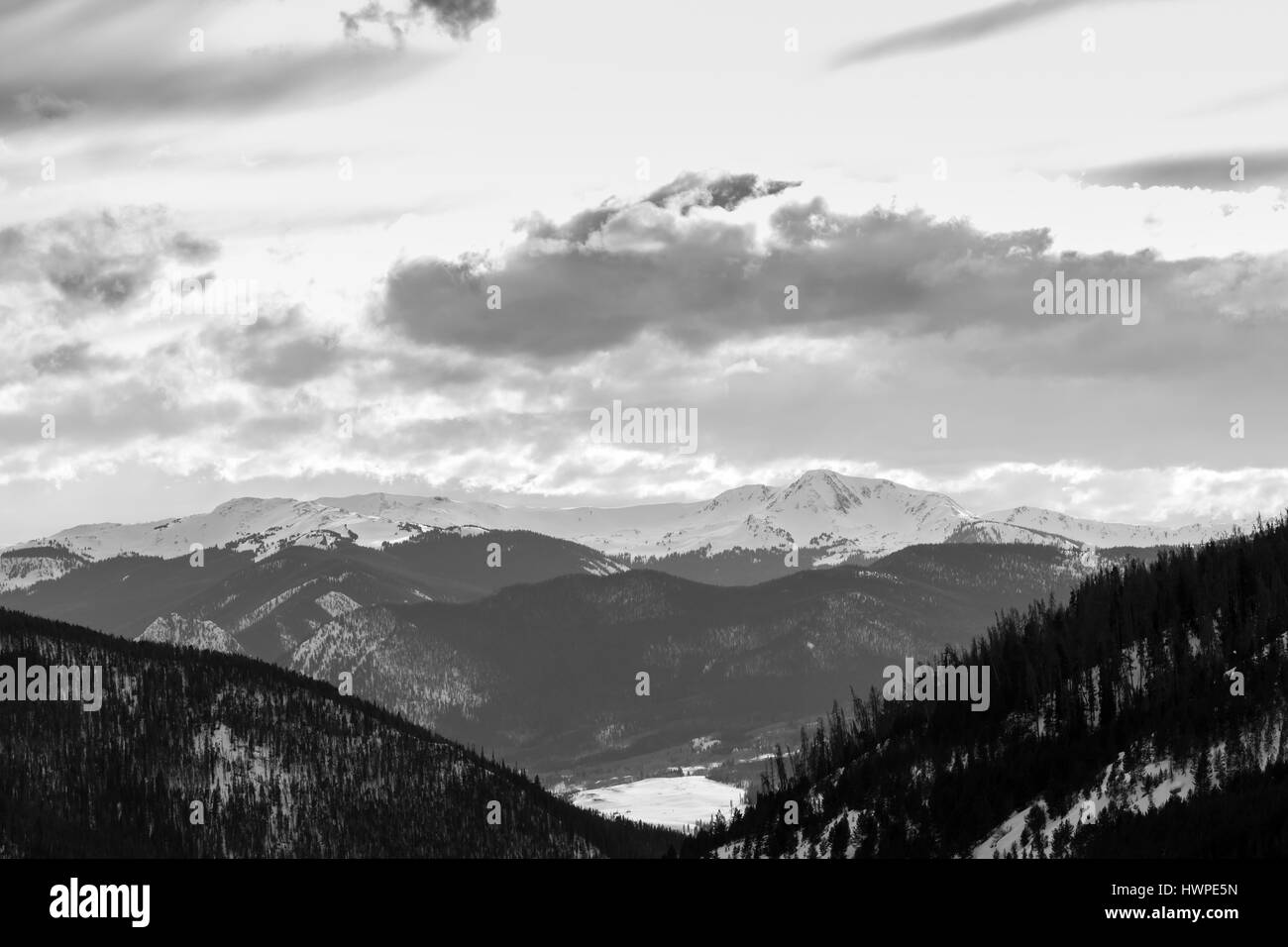 Snow capped mountain Black and White Stock Photos & Images - Alamy