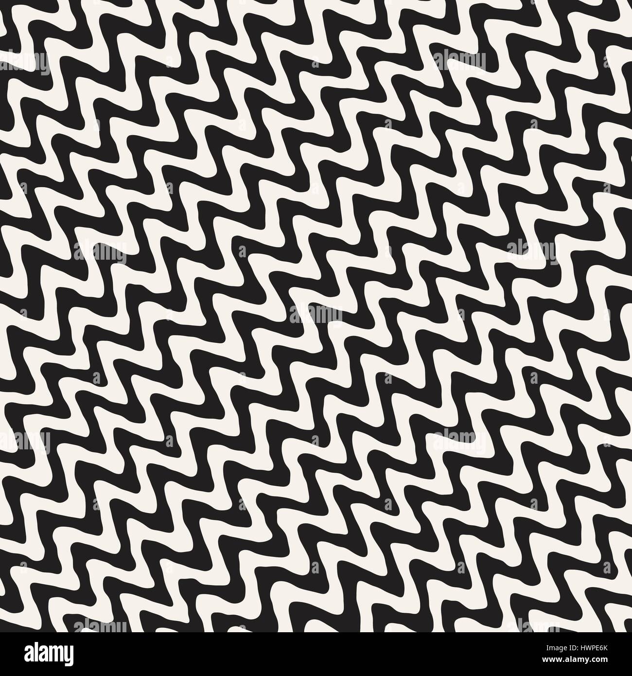 Seamless Wavy Hand Drawn Stripes Pattern. Repeating Vector Texture ...