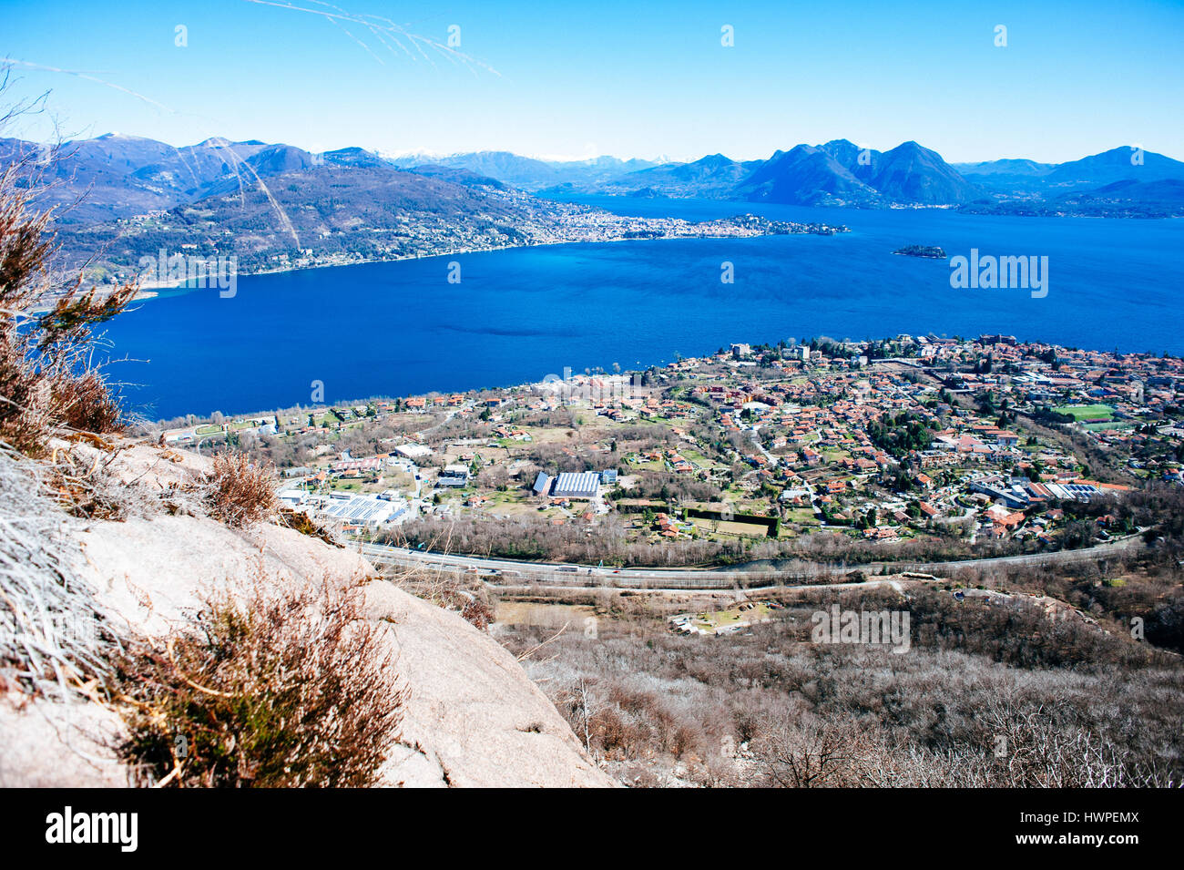 panorama of Baveno and Lake Maggiore from above Stock Photo - Alamy