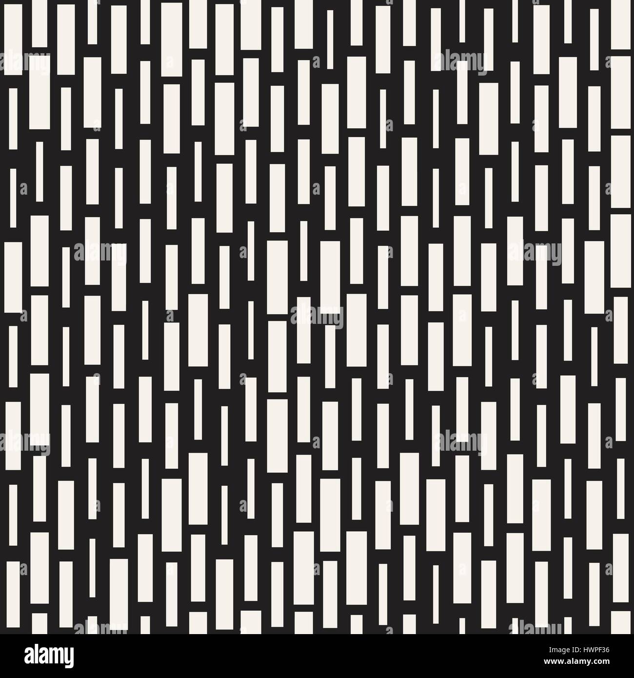 Vector Seamless Black And White Irregular Dash Rectangles Grid Pattern. Abstract Geometric ...