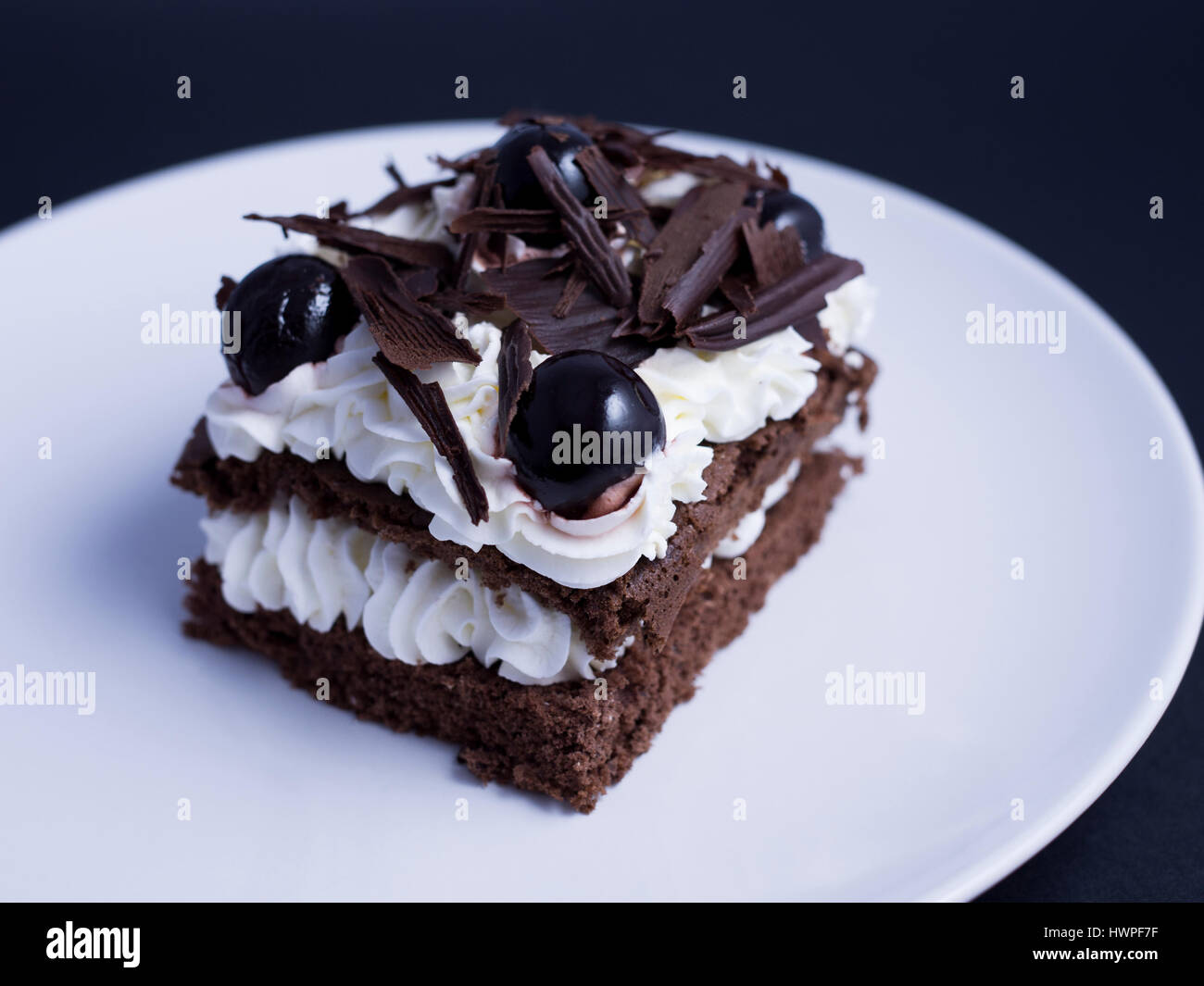 Foret noir, classical french cake with chocolate layers, chantilly ...