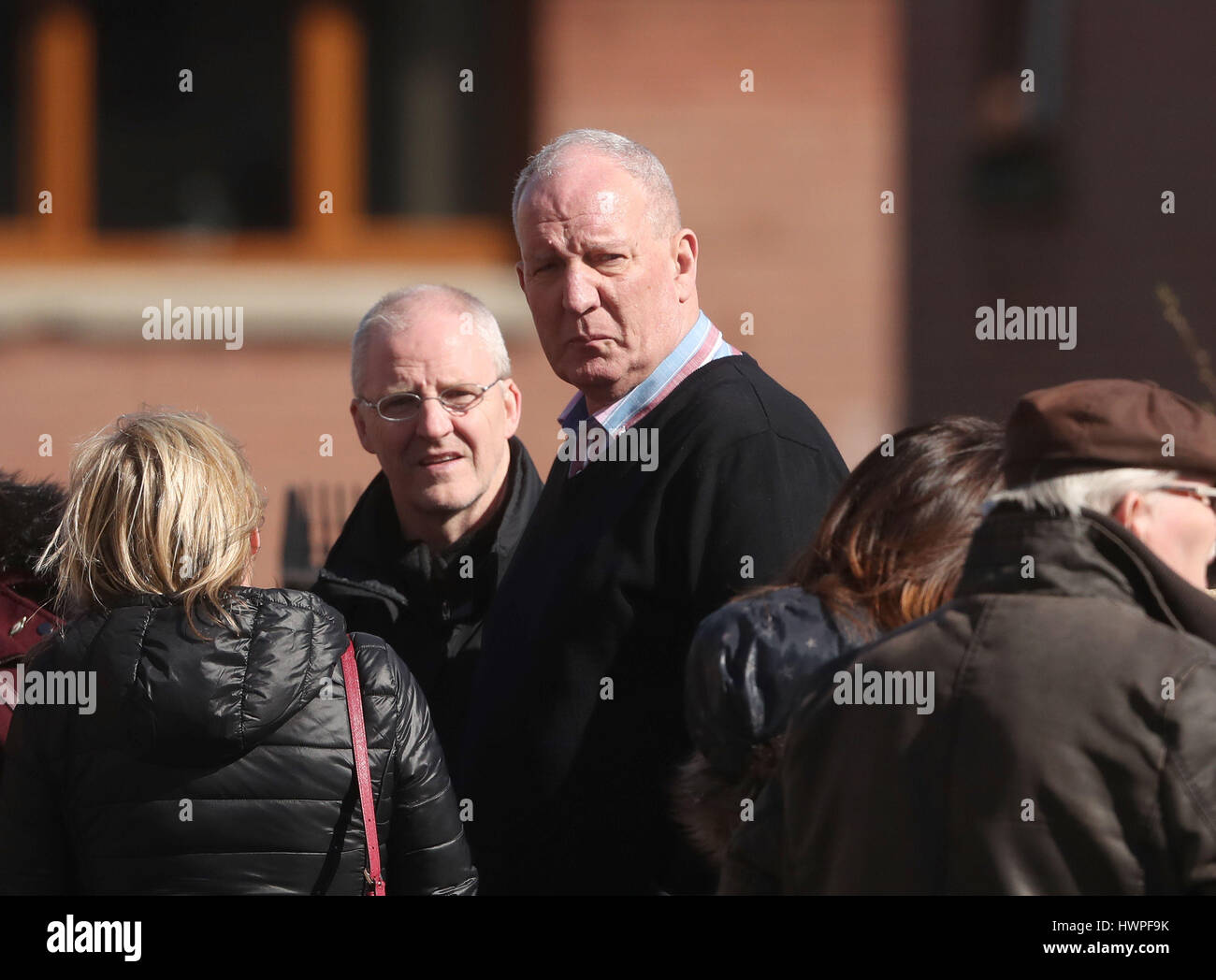 Senior Republican Bobby Storey (centre) visits Martin McGuinness' wake ...