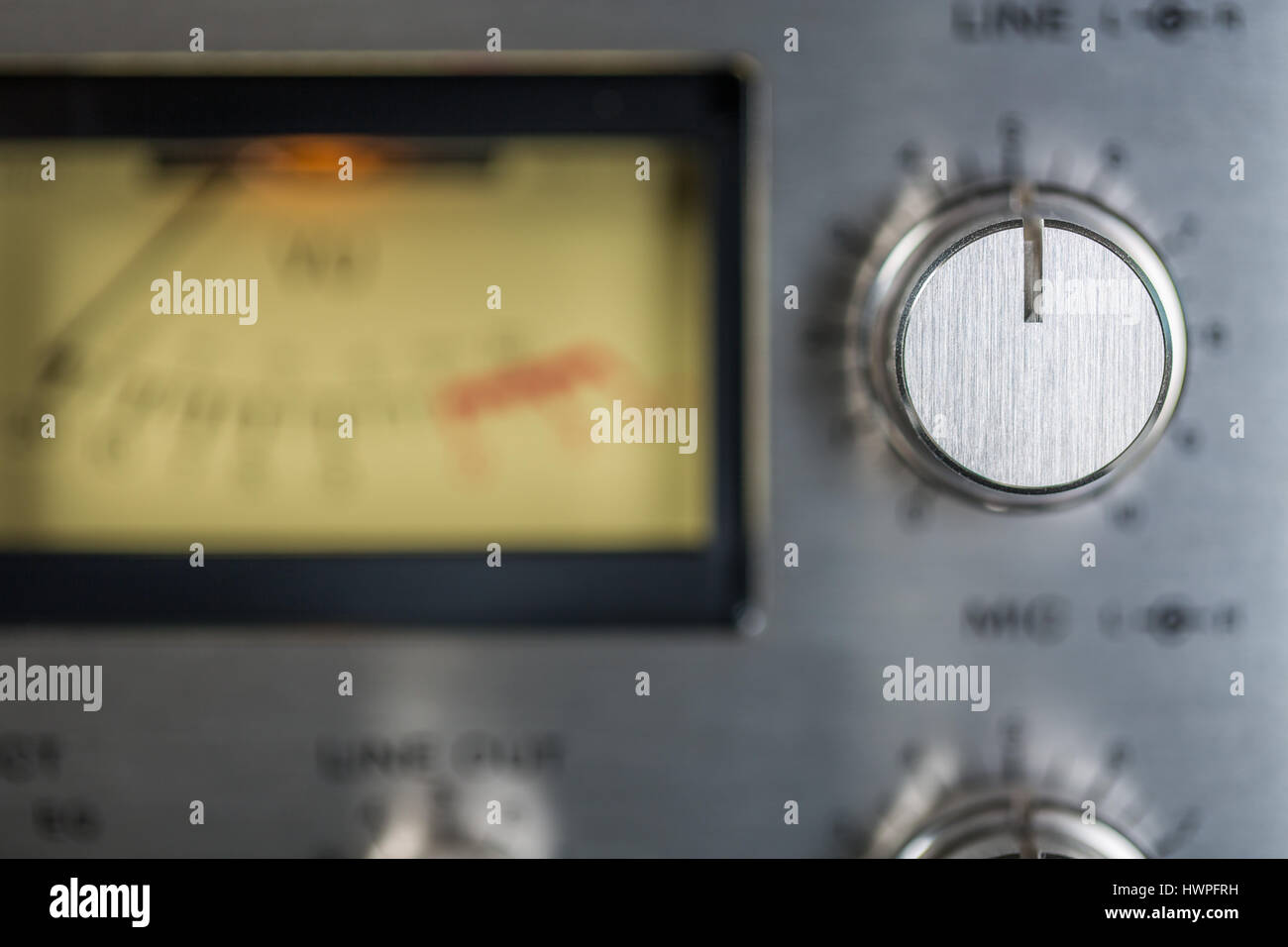 Vintage record level knob.Close-Up Stock Photo - Alamy