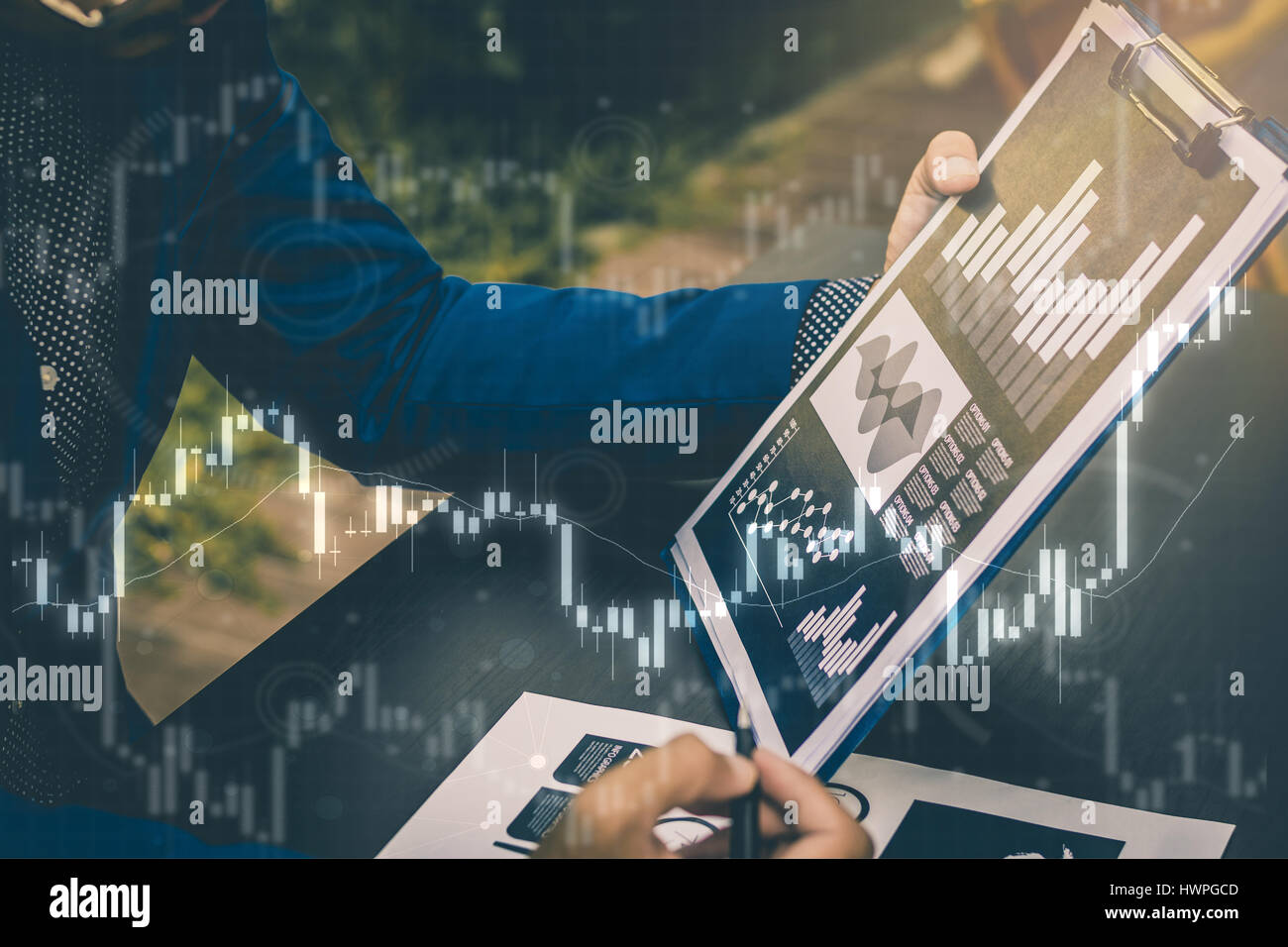 business statistics success concept : businessman analytics financial ...