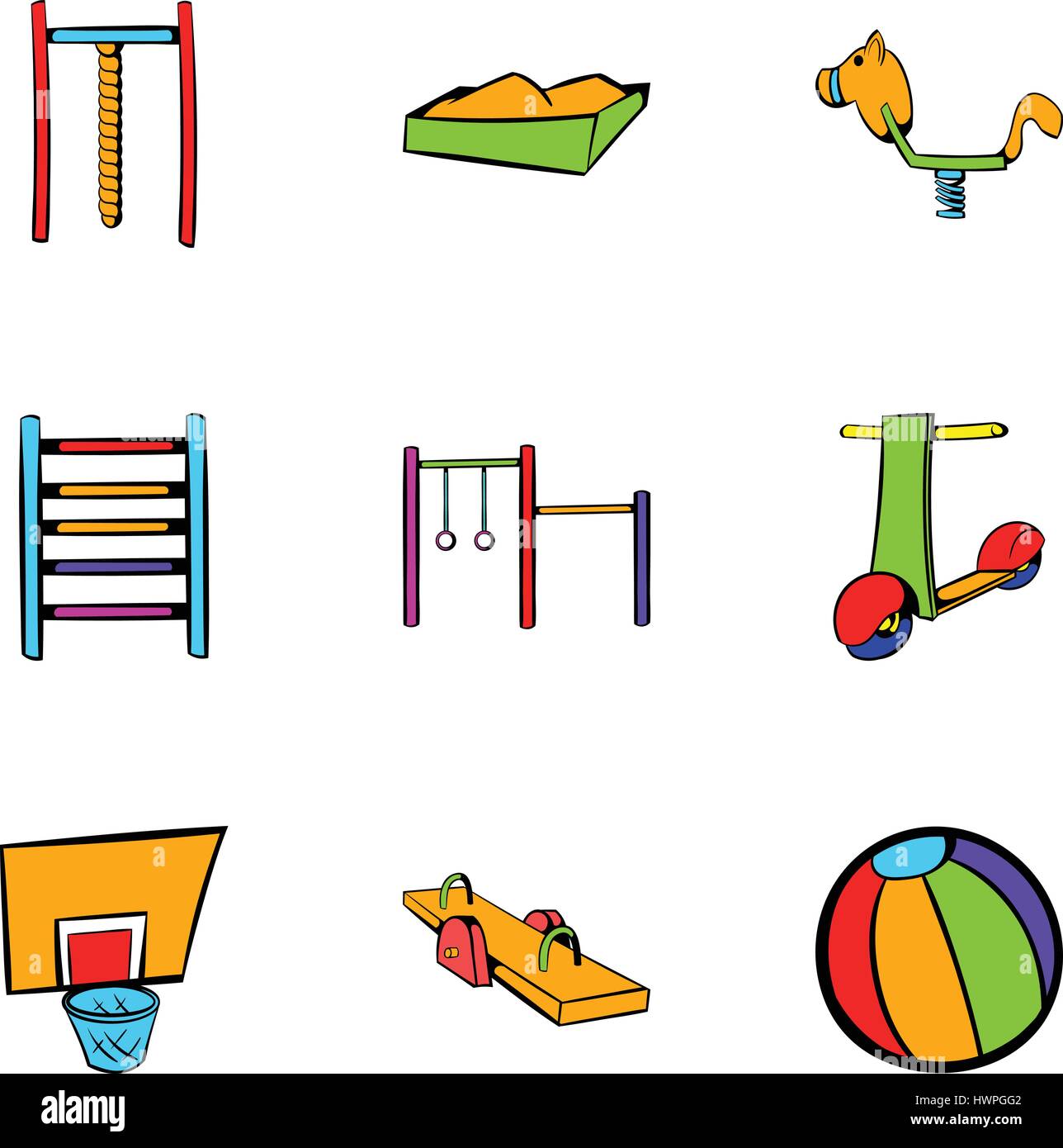 Children activity icons set, cartoon style Stock Vector Image & Art - Alamy