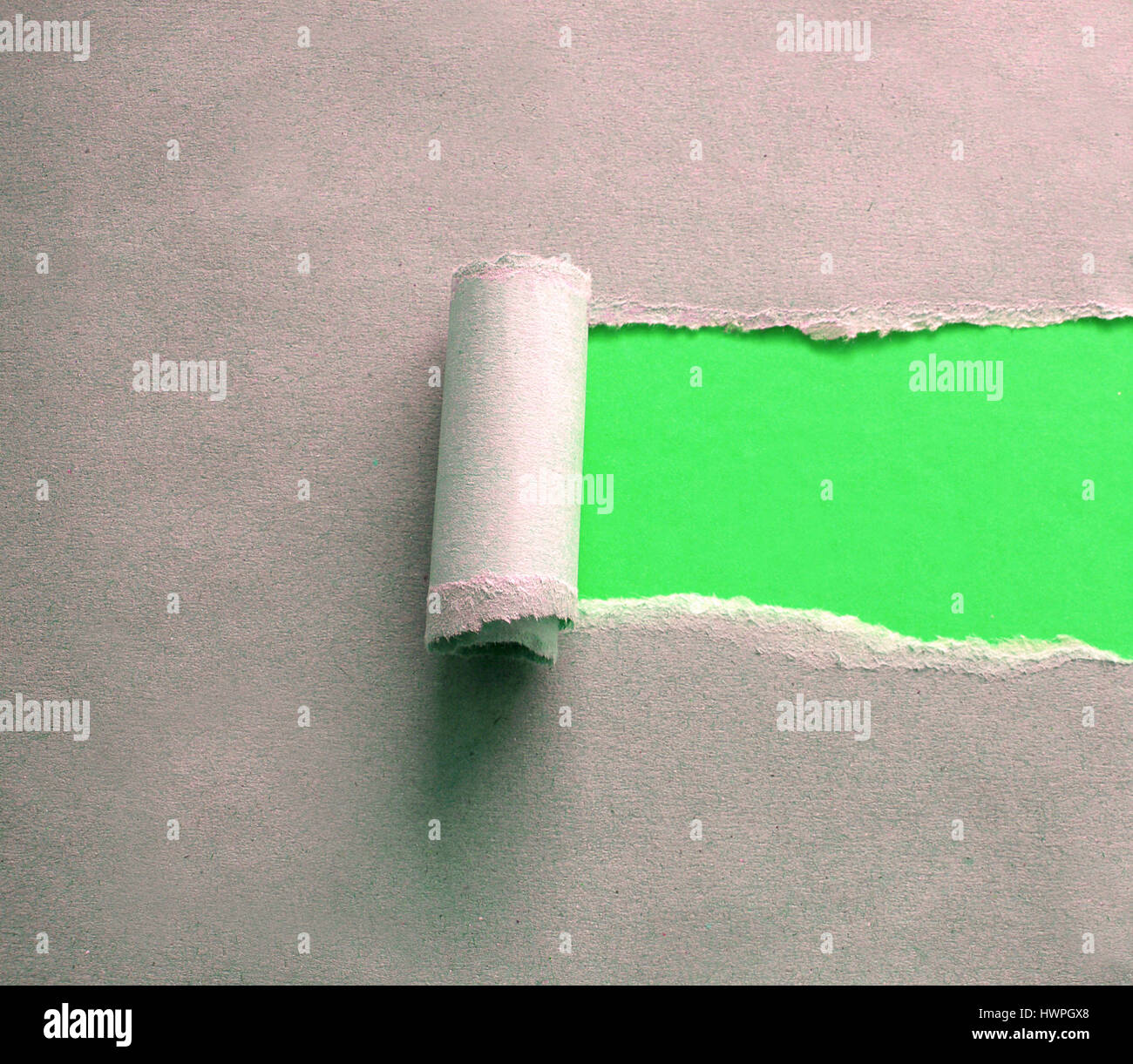 Torn brown paper with space for text with green background Stock Photo ...