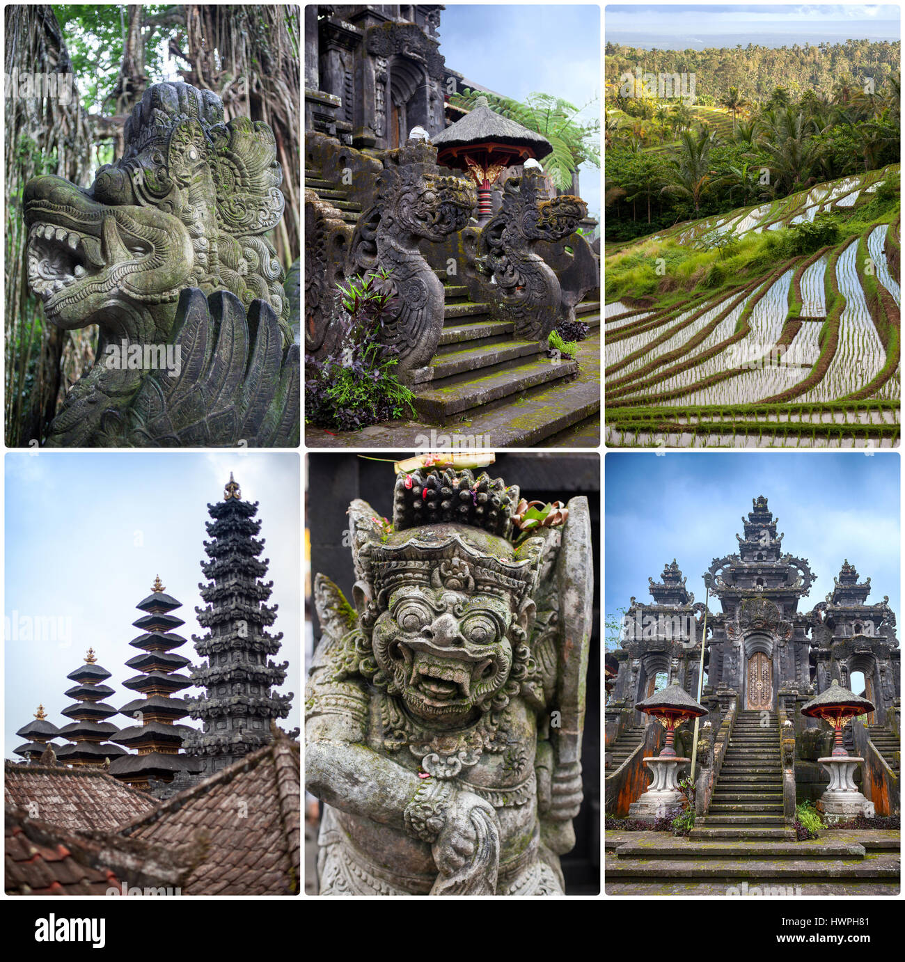 Collage of photos from Bali. Indonesia - travel background Stock Photo ...