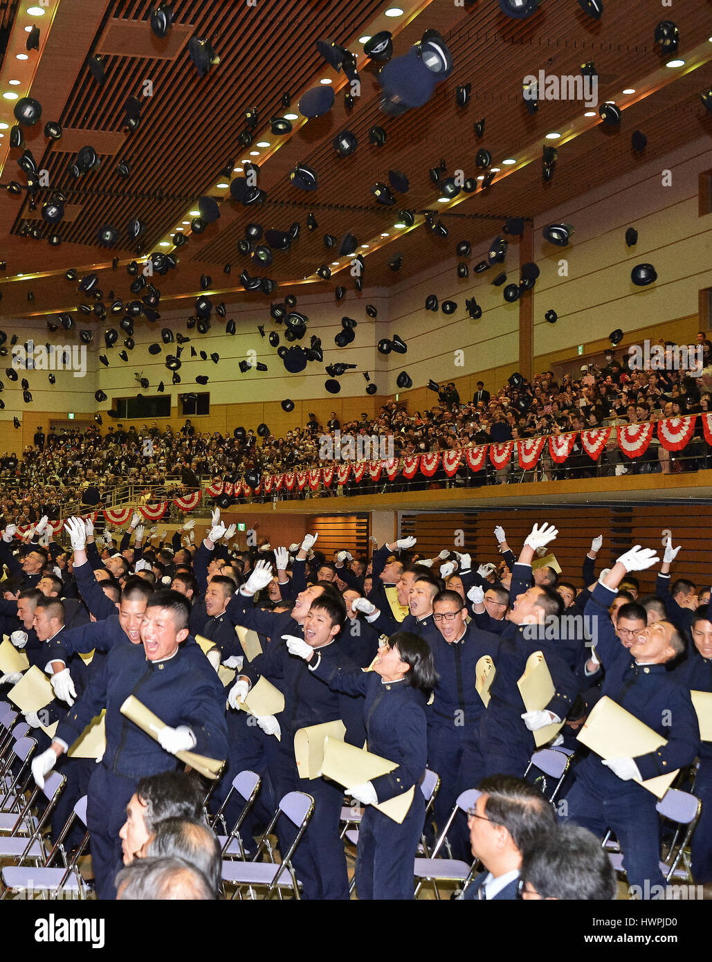 March 19, 2017, Yokosuka, Kanagawa, Japan : Graduates of Japan's ...
