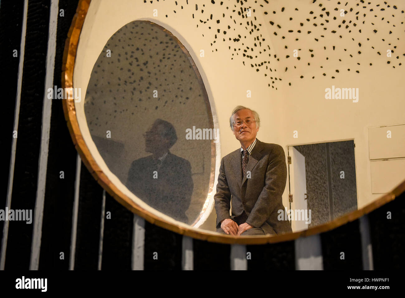 London, UK. 22 March 2017. Architect Terunonbu Fujimori is seen through ...