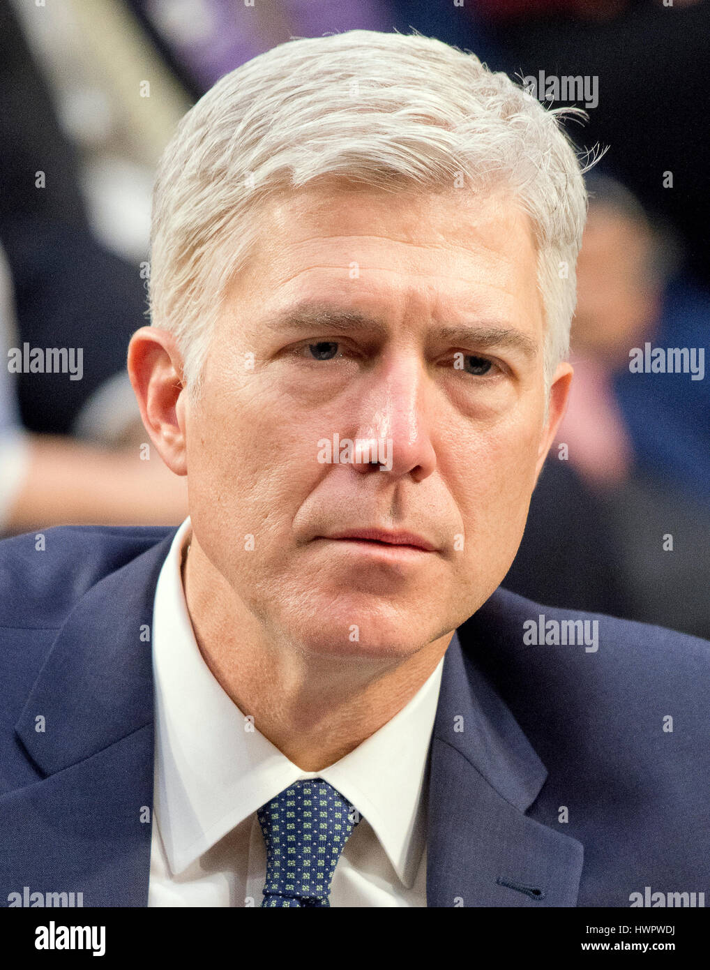 Washington DC, USA. 22nd March 2017. Judge Neil Gorsuch testifies ...