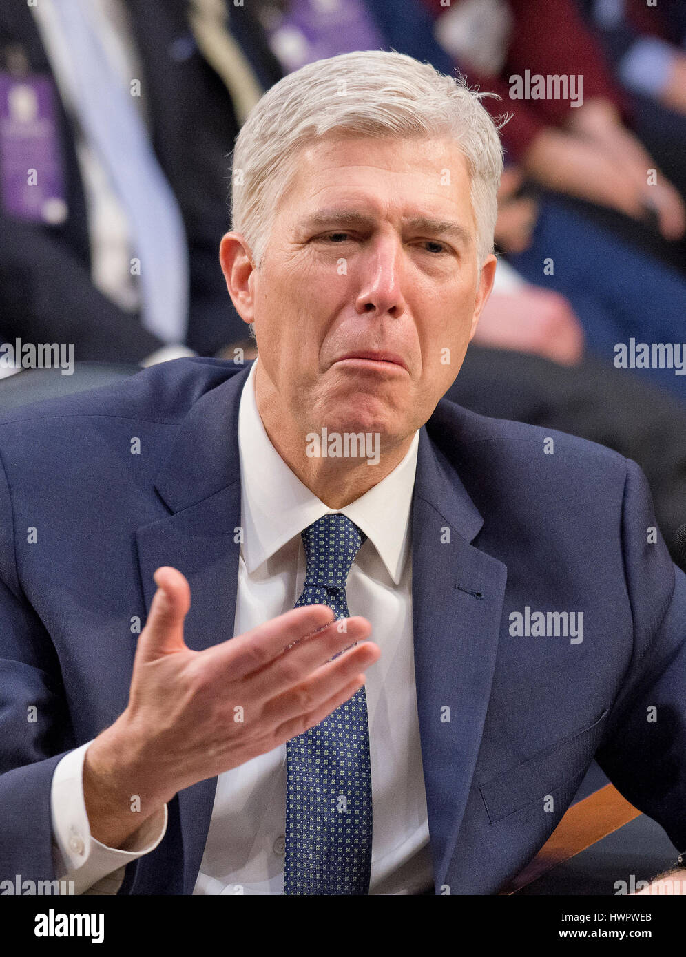 Washington DC, USA. 22nd March 2017. Judge Neil Gorsuch testifies ...