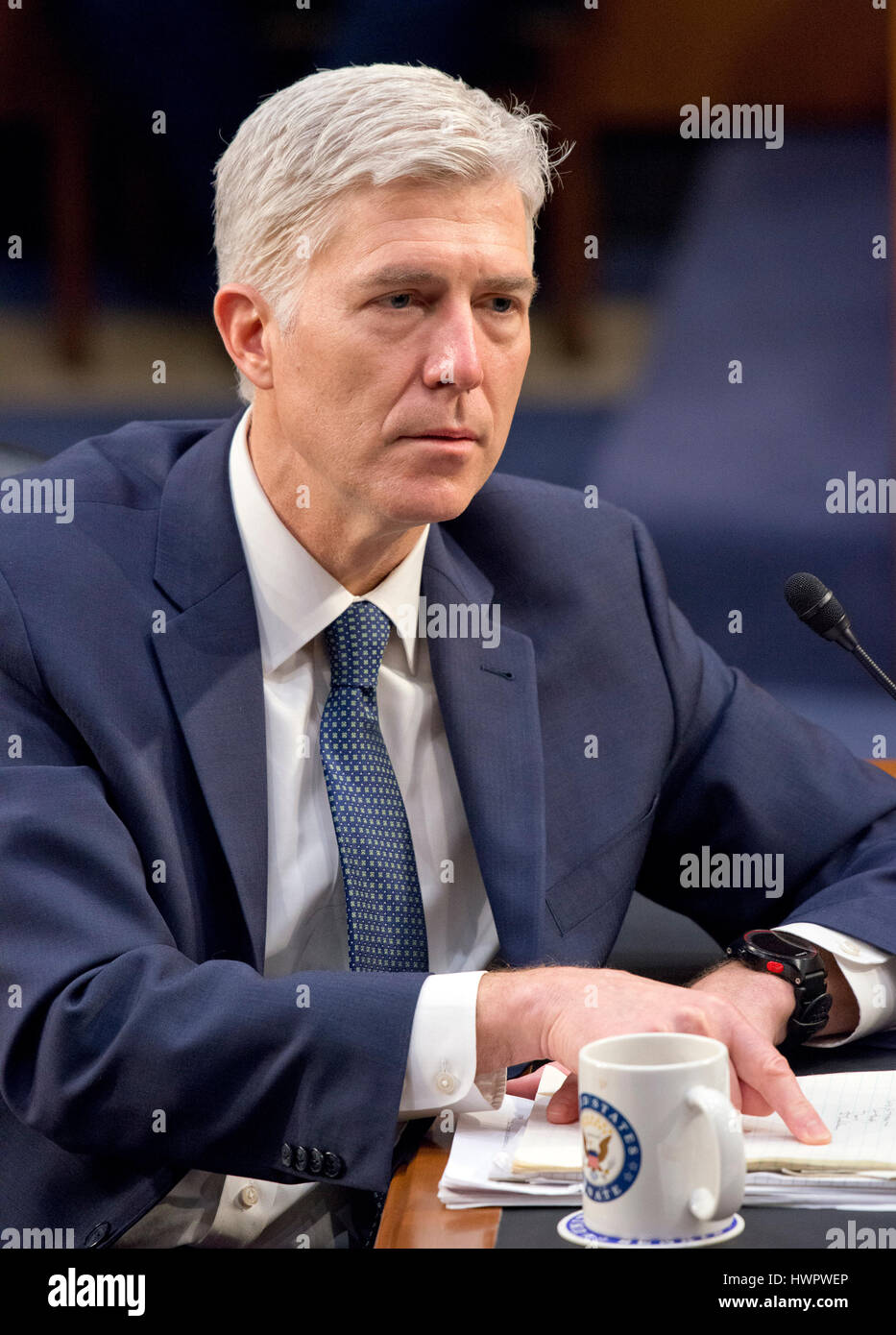 Washington DC, USA. 22nd March 2017. Judge Neil Gorsuch testifies ...