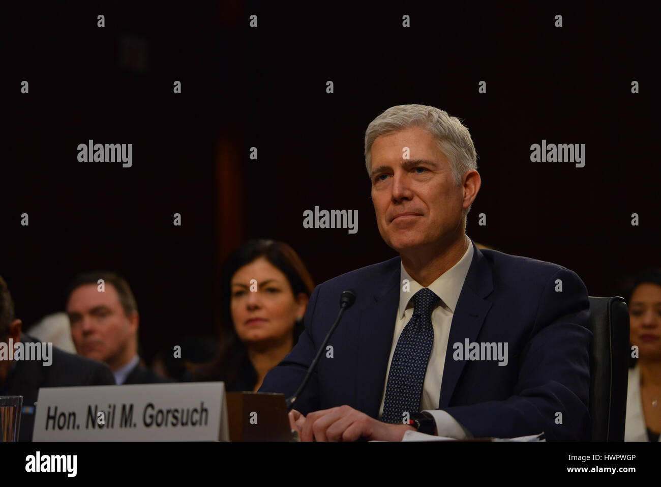 Washington DC, USA. 22nd March 2017. Judge Neil Gorsuch testifies at ...