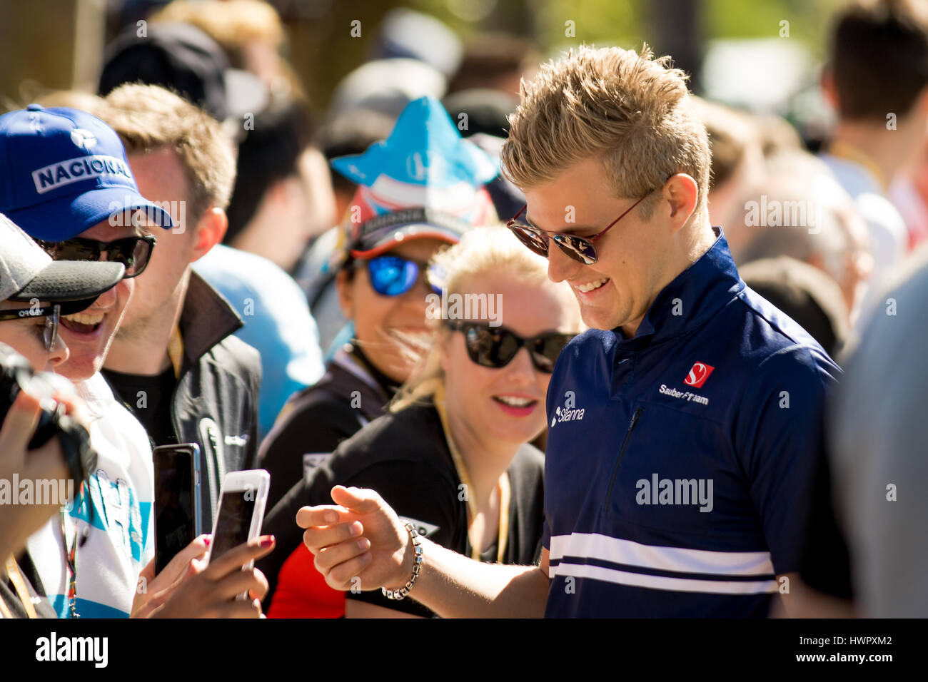 Melbourne, Australia. 23rd Mar, 2017. Marcus Ericsson signs autographs ...