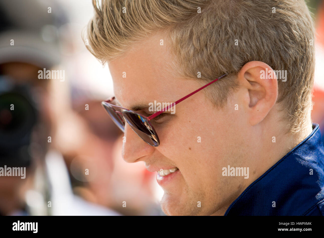 Melbourne, Australia. 23rd Mar, 2017. Marcus Ericsson signs autographs ...