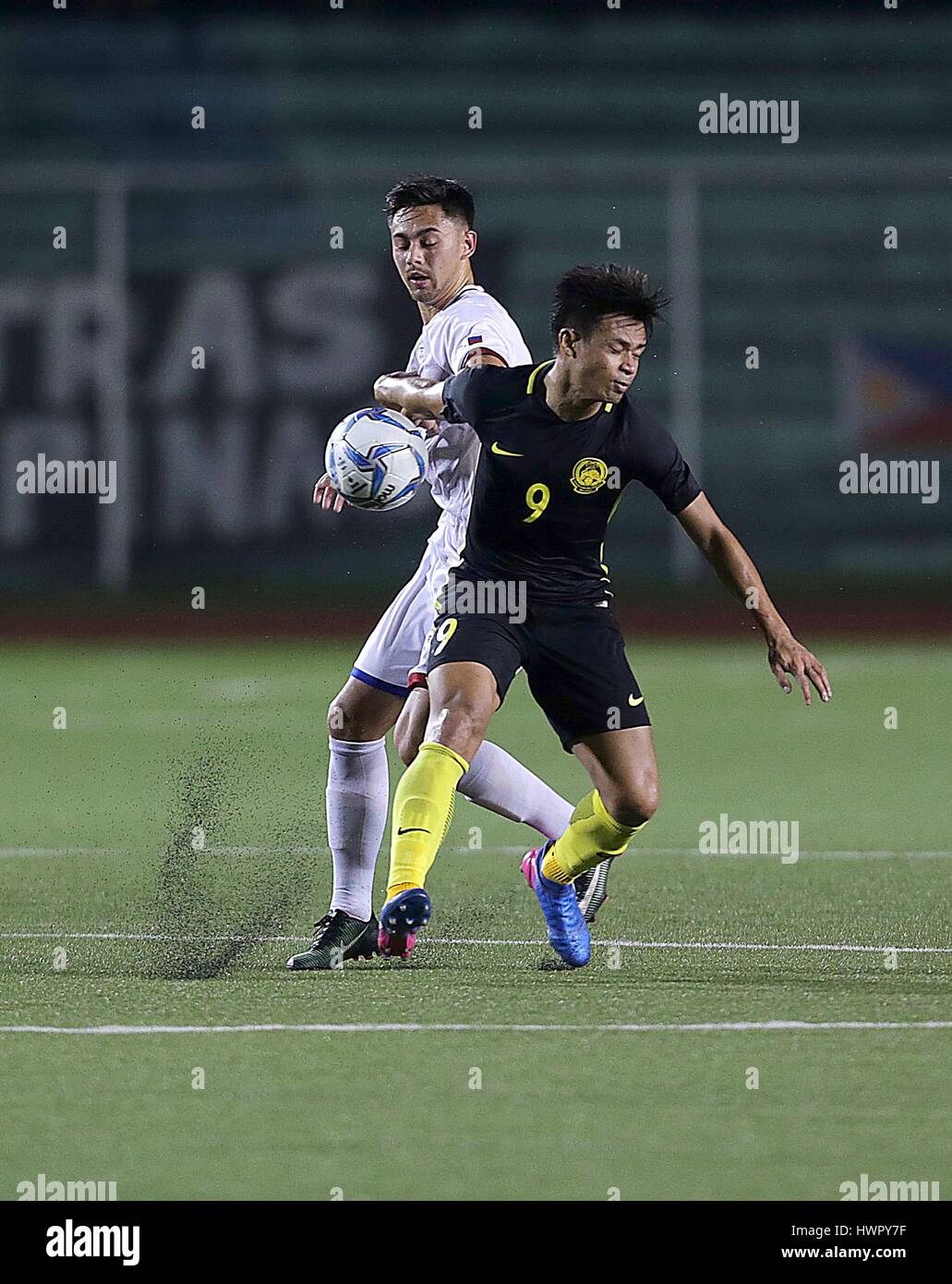 Manila, Philippines. 22nd Mar, 2017. Ahmad Hazwan Bakri of Malaysia (R ...