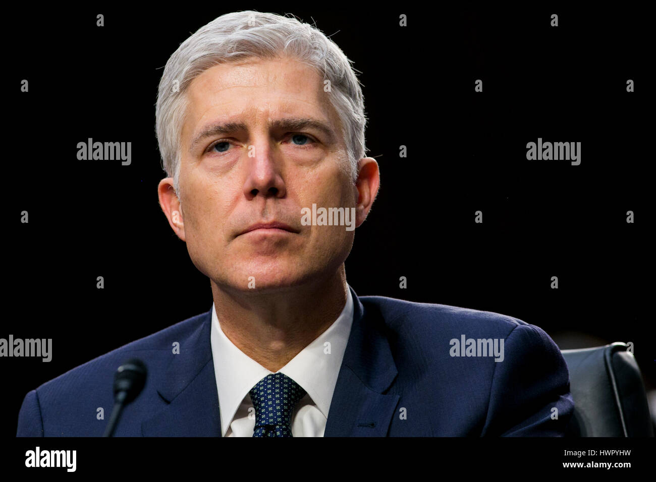 Washington, USA. 22nd Mar, 2017. Judge Neil Gorsuch testifies during ...