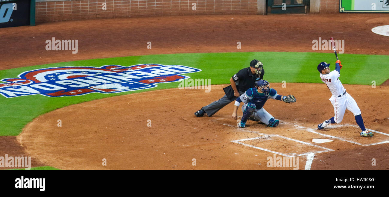 Houston, TX, USA. 3rd Apr, 2017. Houston Astros right fielder George ...