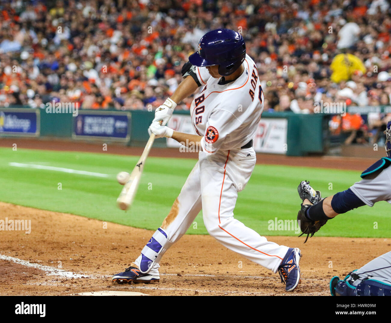 Houston, TX, USA. 3rd Apr, 2017. Houston Astros left fielder Norichika ...