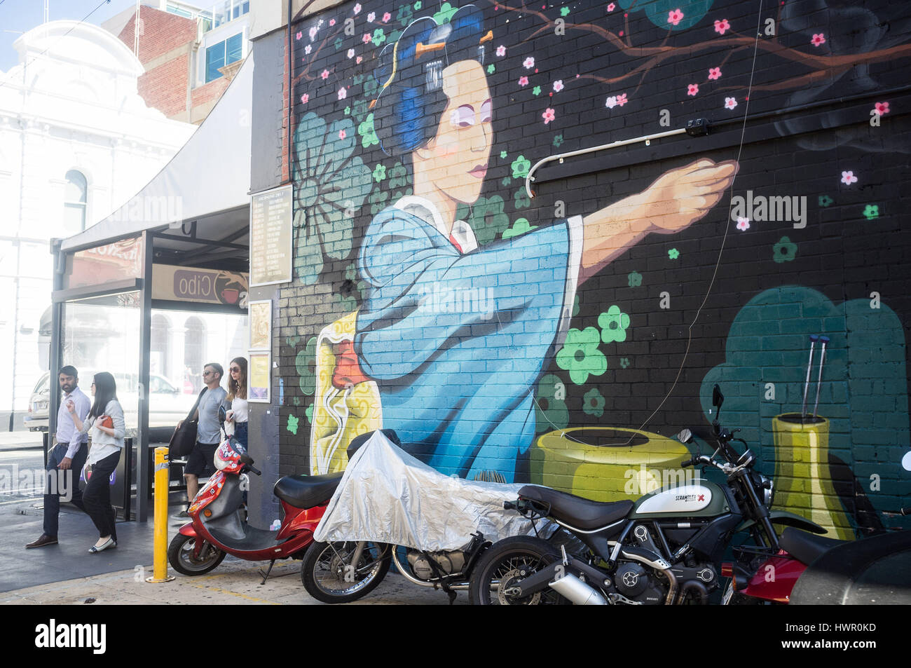 Adelaide, Australia. 4th Apr, 2017. Colourful art murals by various ...