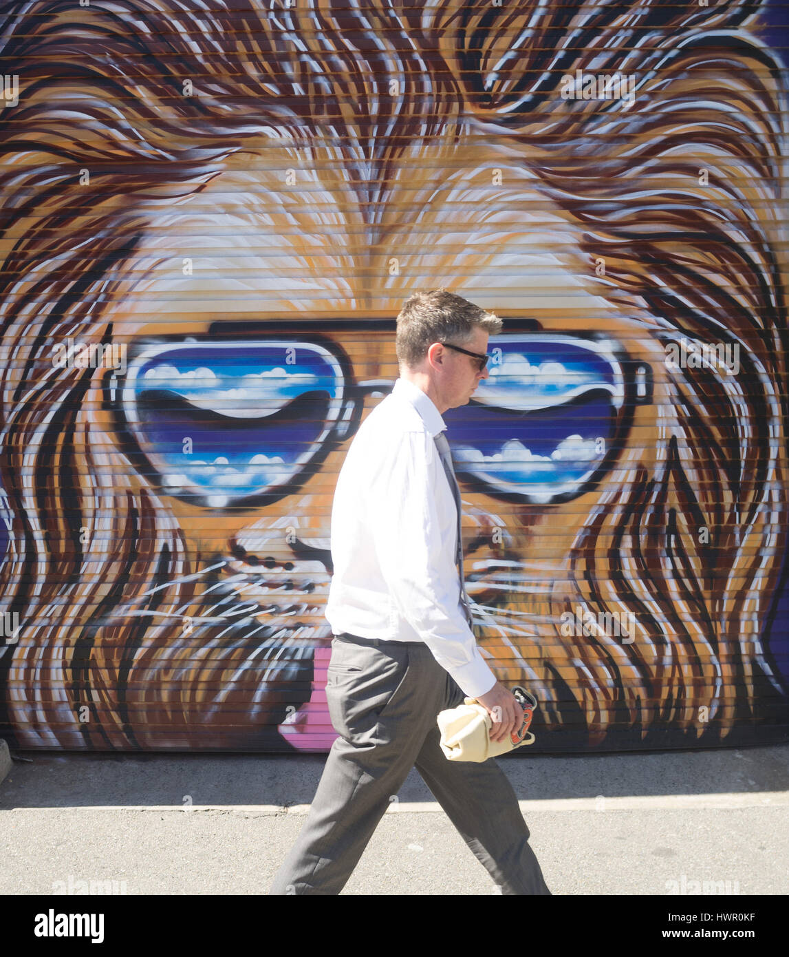 Adelaide, Australia. 4th Apr, 2017. Colourful art murals by various ...