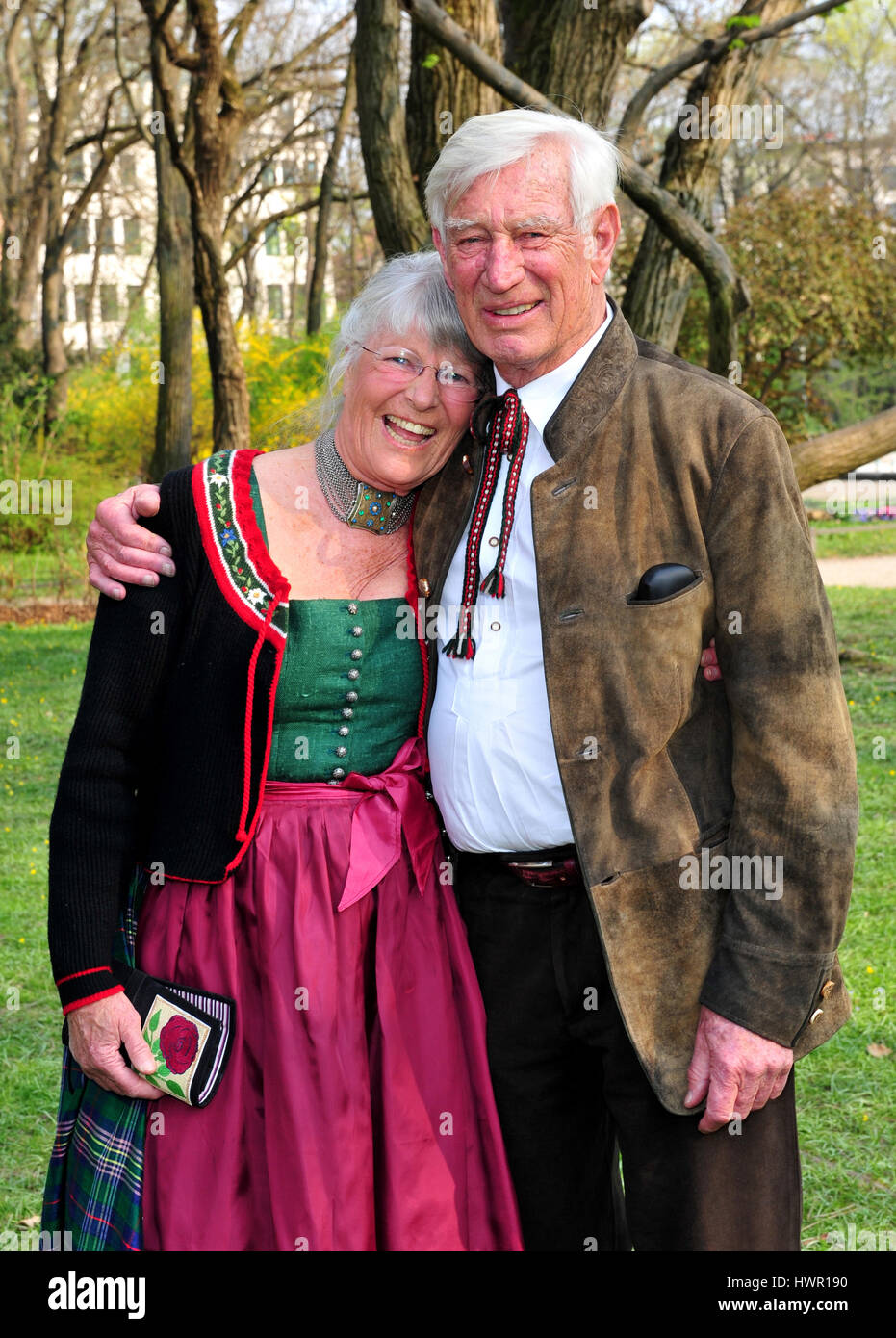 Munich, Germany. 3rd Apr, 2017. The actor Siegfried Rauch and his wife ...