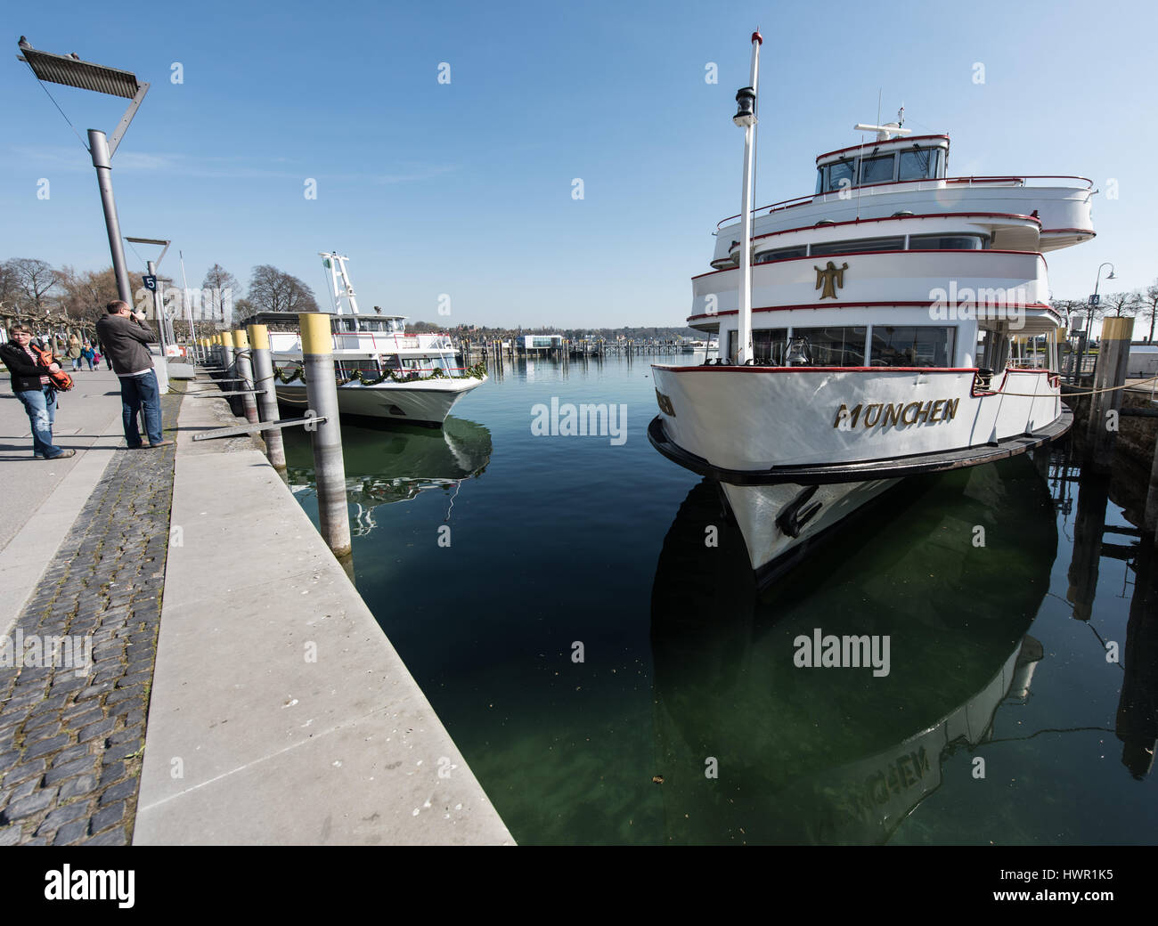 Konstanz, Germany. 31st Mar, 2017. The pleasure barge "Munich" can be ...