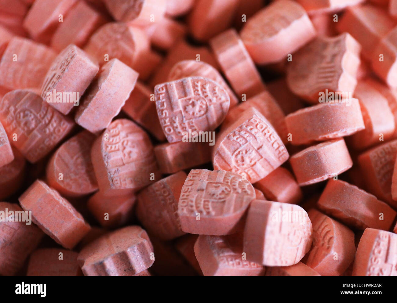 Cologne, Germany. 4th Apr, 2017. Secured ecstacy tablets can be seen on ...