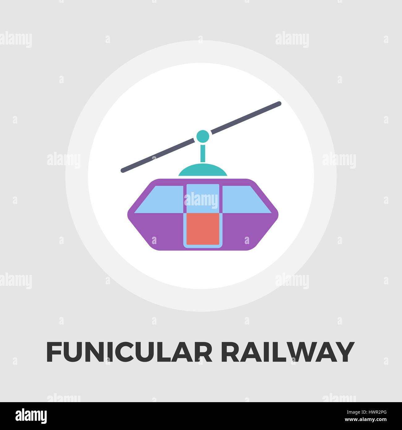 Funicular railway icon vector. Flat icon isolated on the white ...