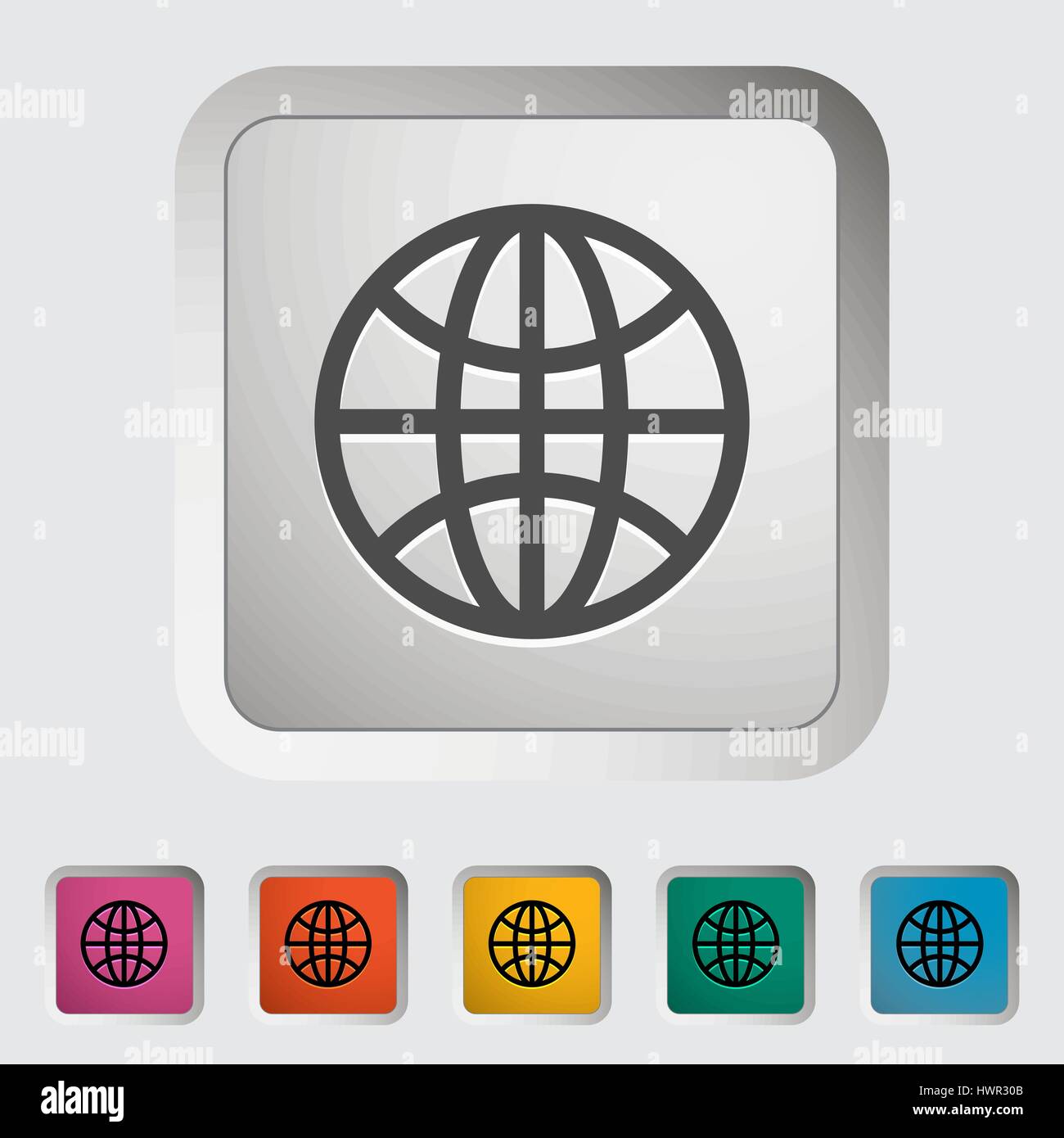 Simple World globe. Single icon. Vector illustration Stock Vector Image ...